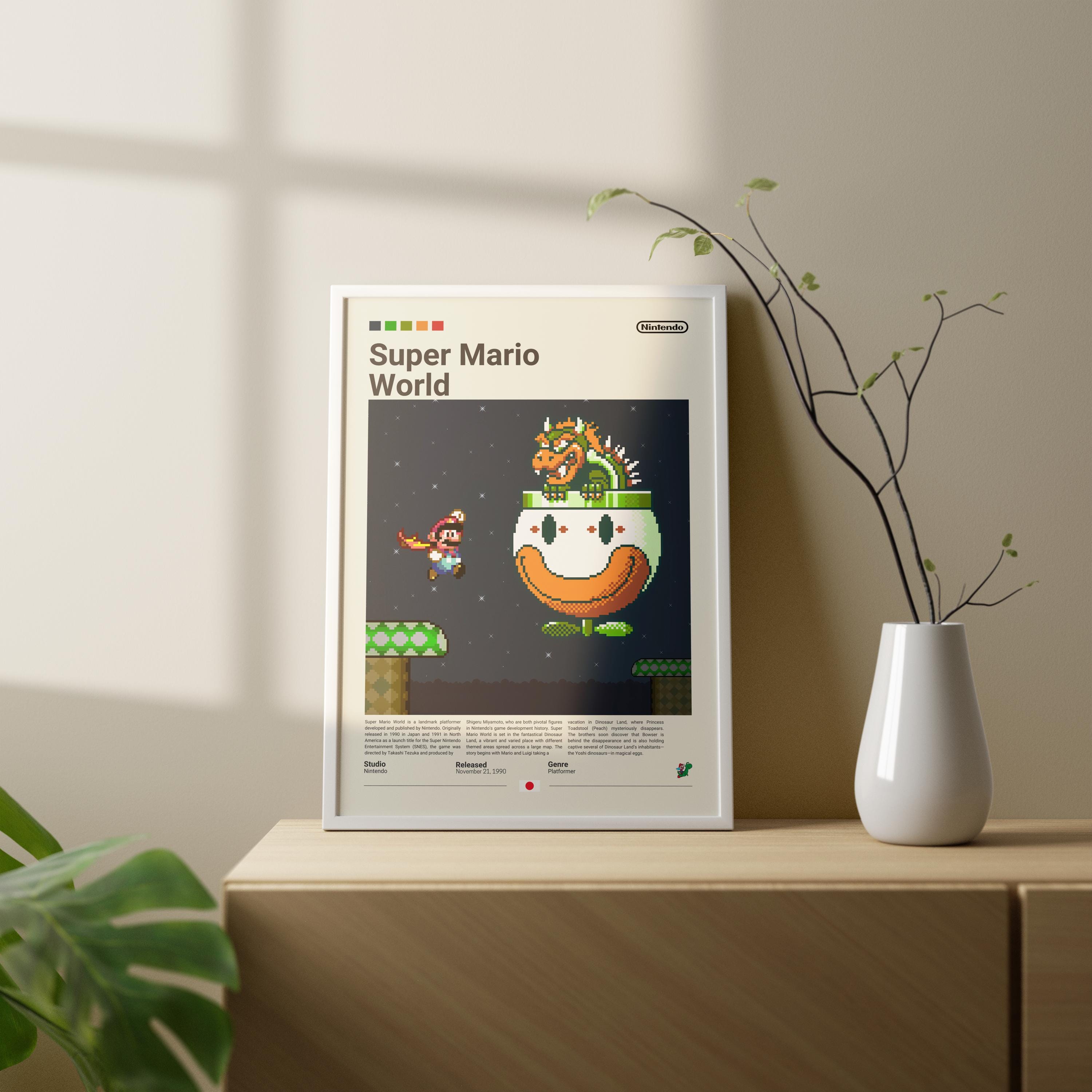 Super Mario World Poster, Mario Poster, Video Game Poster, Minimalist ...