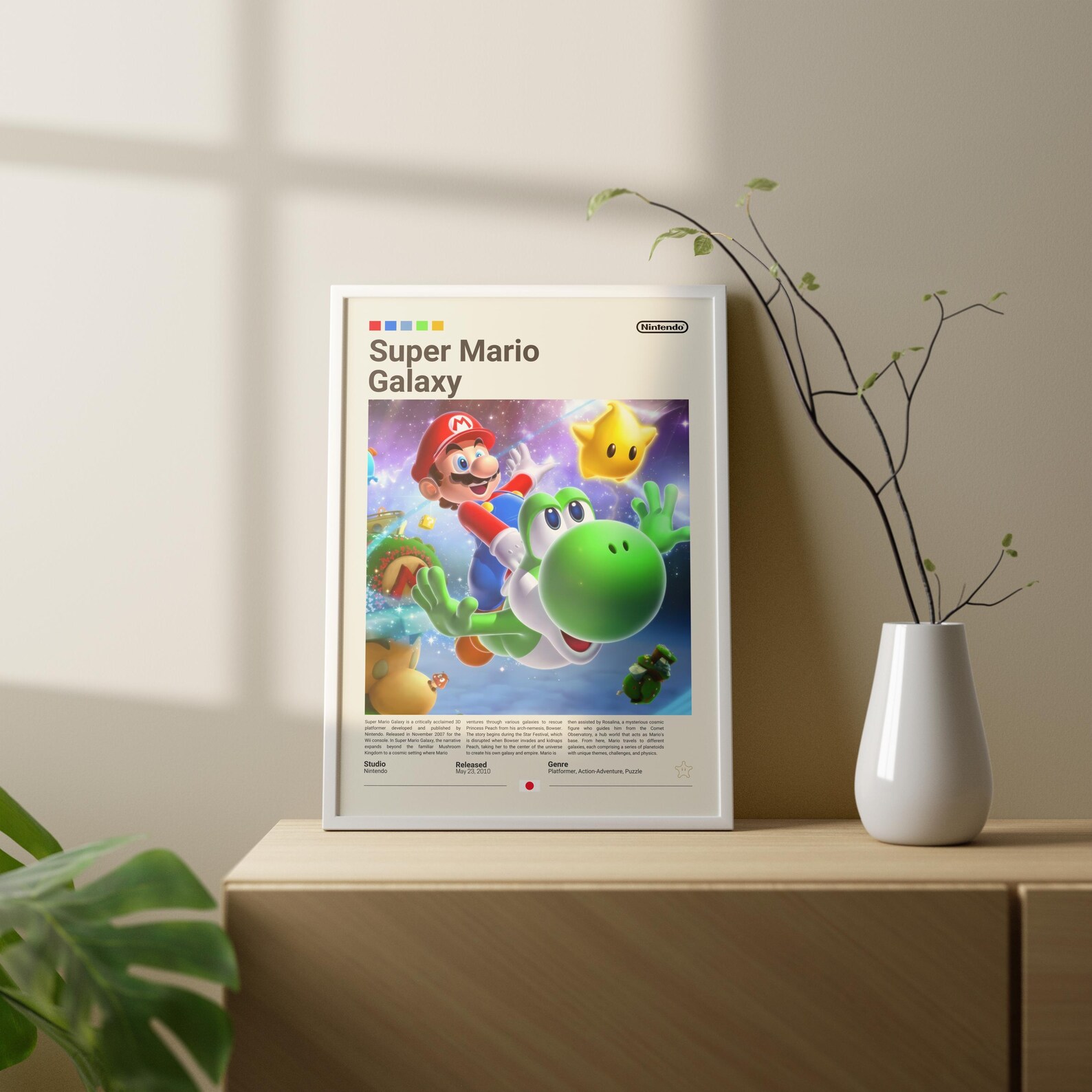 Super Mario Galaxy Poster, Mario Poster, Video Game Poster, Minimalist ...