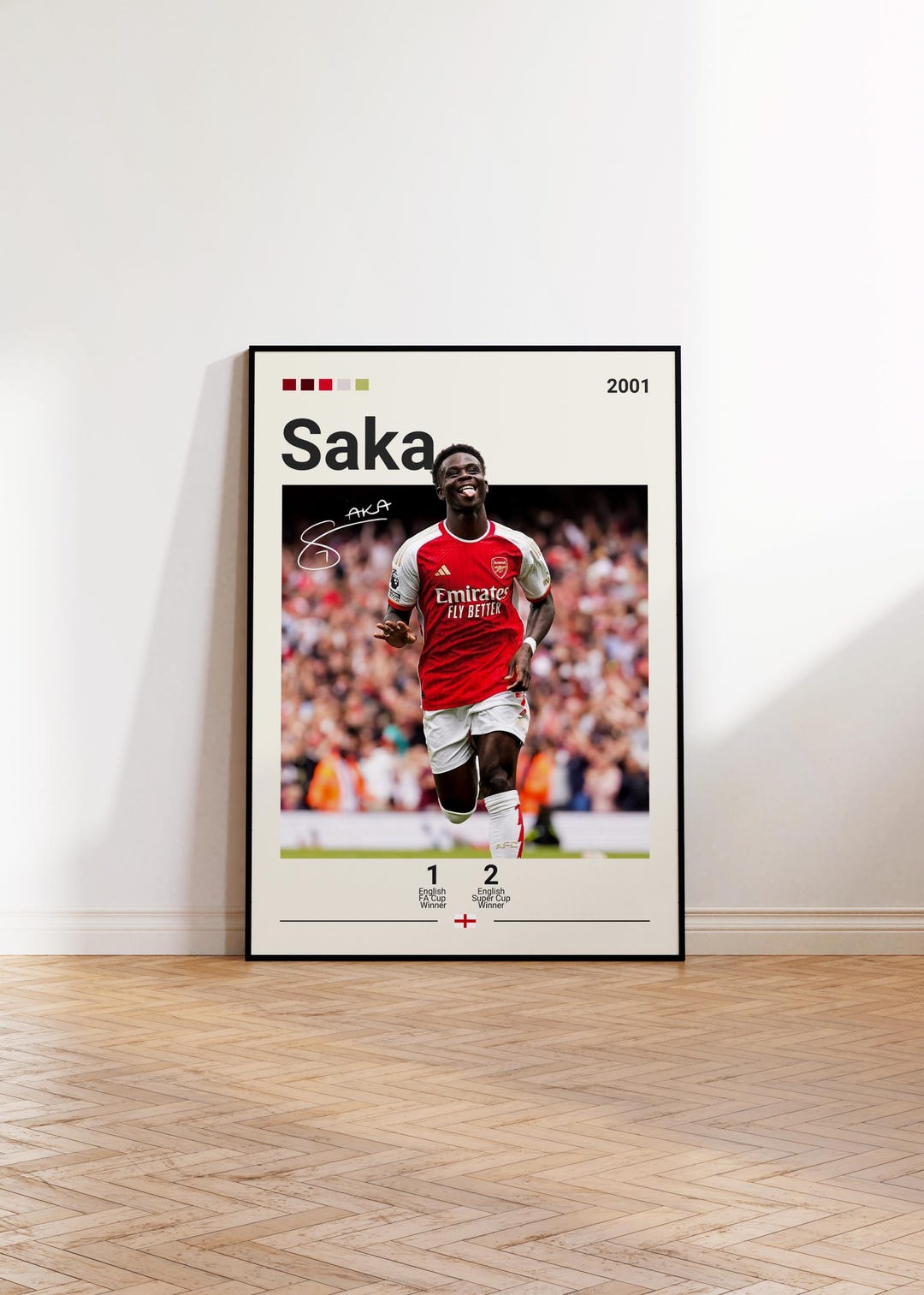 Bukayo Saka Poster, FC Arsenal Print, Bukayo Saka Fan Gift, Soccer ...