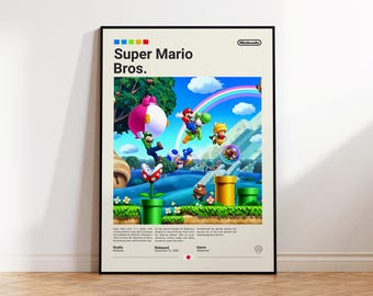 Super Mario Galaxy Poster, Mario Poster, Video Game Poster, Minimalist ...