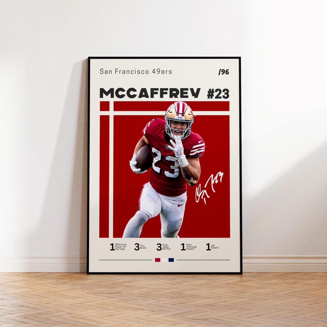 Christian Mccaffrey Poster, 49ers Print, Mccaffrey Fan Gift, NFL Fan ...