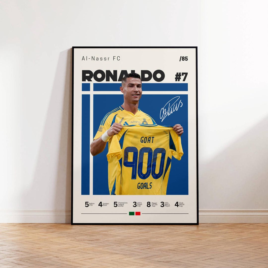 Ronaldo Poster, Al-nassr FC Print, Ronaldo Fan Gift, Soccer Gifts ...