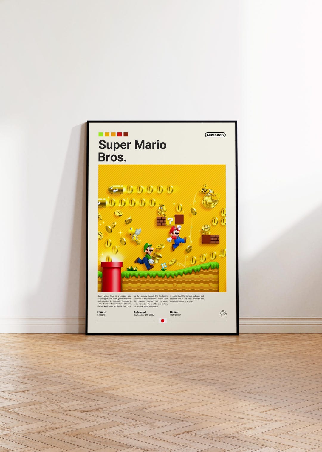 Super Mario Bros Poster, Mario Poster, Video Game Poster, Minimalist ...