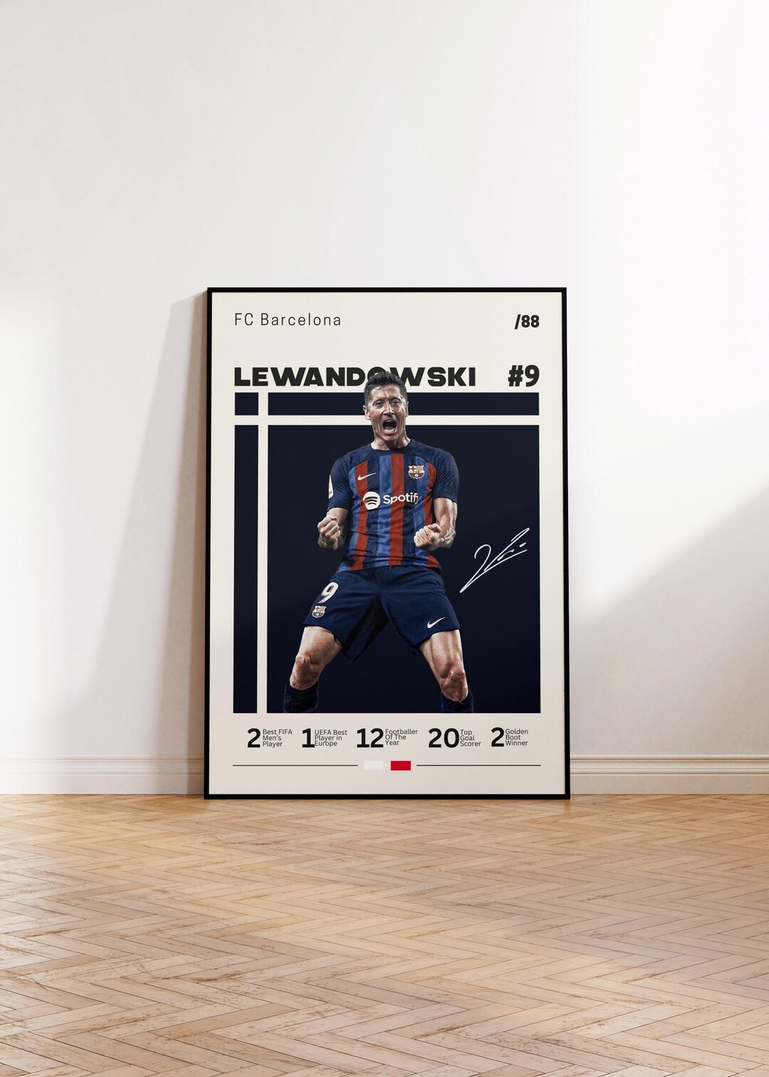 Robert Lewandowski Poster, Barca Print, Lewandowski Fan Gift, Soccer ...