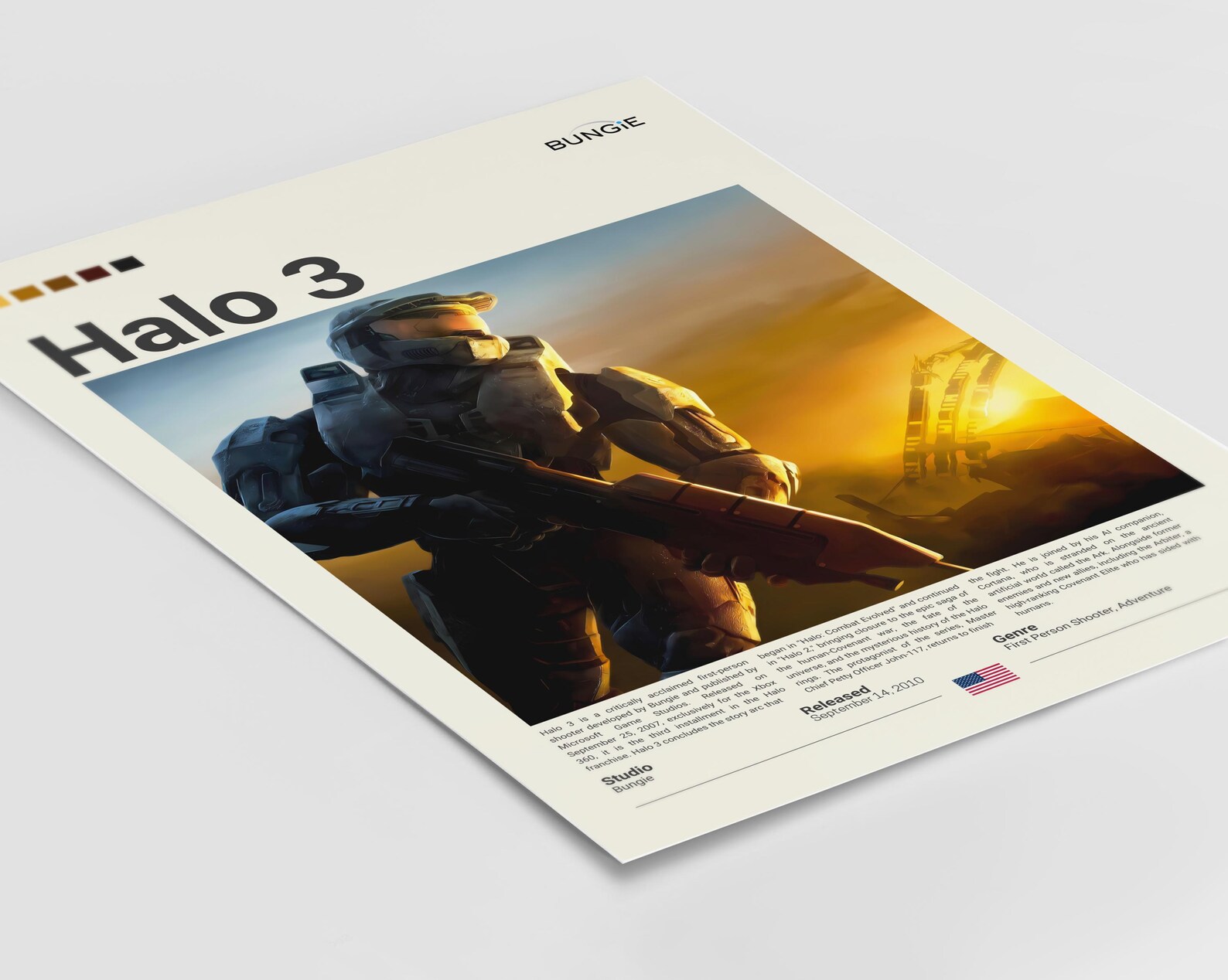 Halo 3 Poster, Halo Fan Gift, Halo Print, Video Game Poster, Minimalist ...