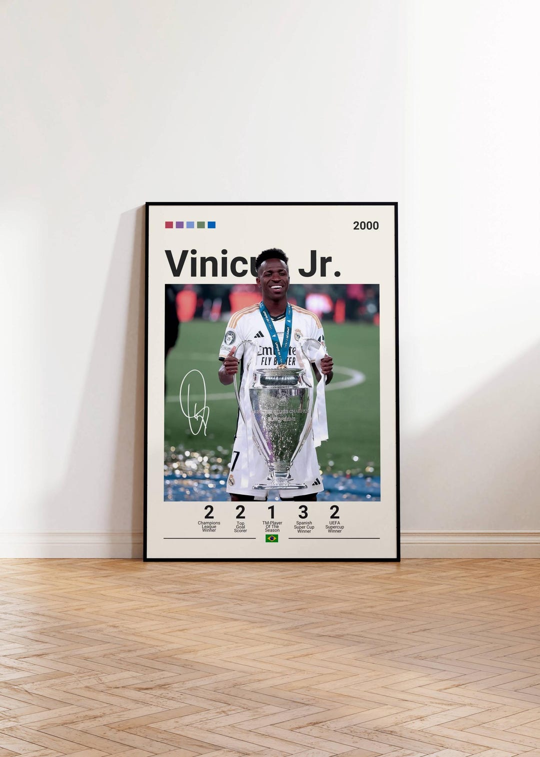Vinicius Poster, Real Madrid Print, Vinicius Fan Gift, Soccer Gifts ...