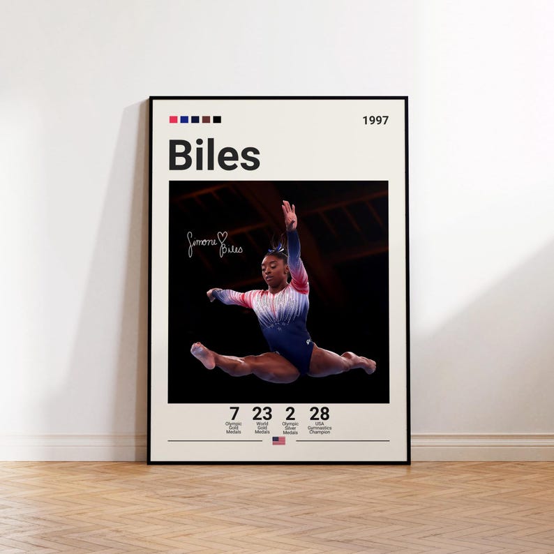 Simone Biles Poster, Gymnastics Print, Simone Biles Fan Gift ...