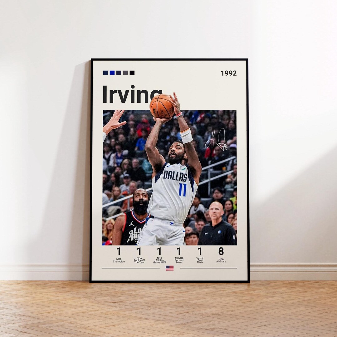 Kyrie Irving Poster, Dallas Mavericks Print, Irving Fan Gift ...