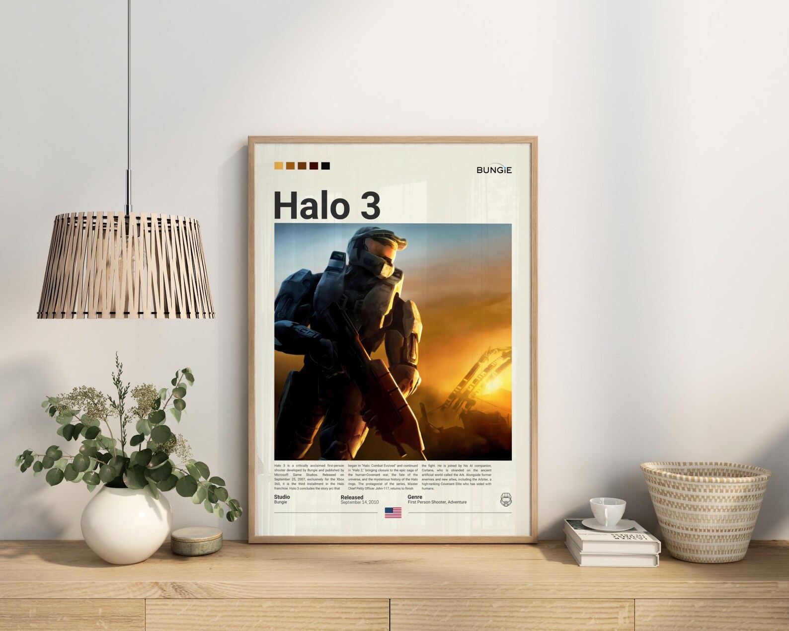 Halo 3 Poster, Halo Fan Gift, Halo Print, Video Game Poster, Minimalist ...