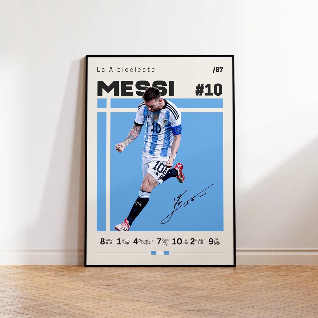 Lionel Messi Poster, Argentina Football Print, Messi Fan Gift, Soccer ...