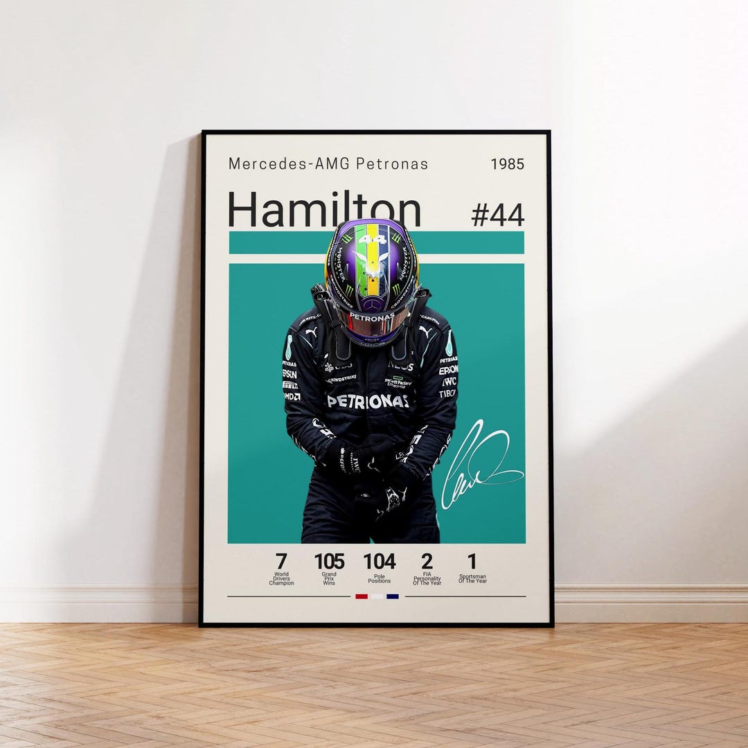 Lewis Hamilton Poster, Mercedes F1 Poster, Formula 1 Wall Art, F1 ...
