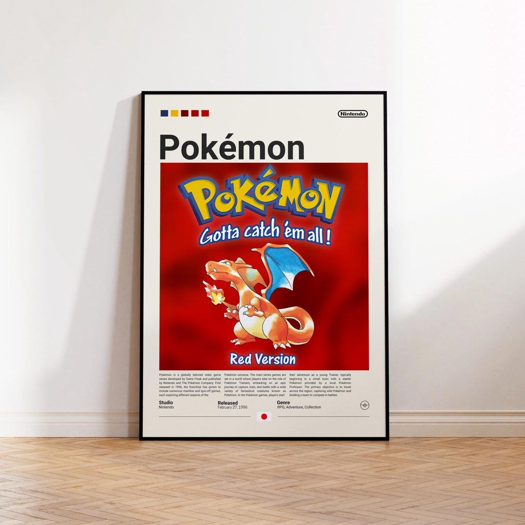 Pokemon Poster, Pokemon Fan Gift, Video Game Poster, Gamer Gift, Video ...