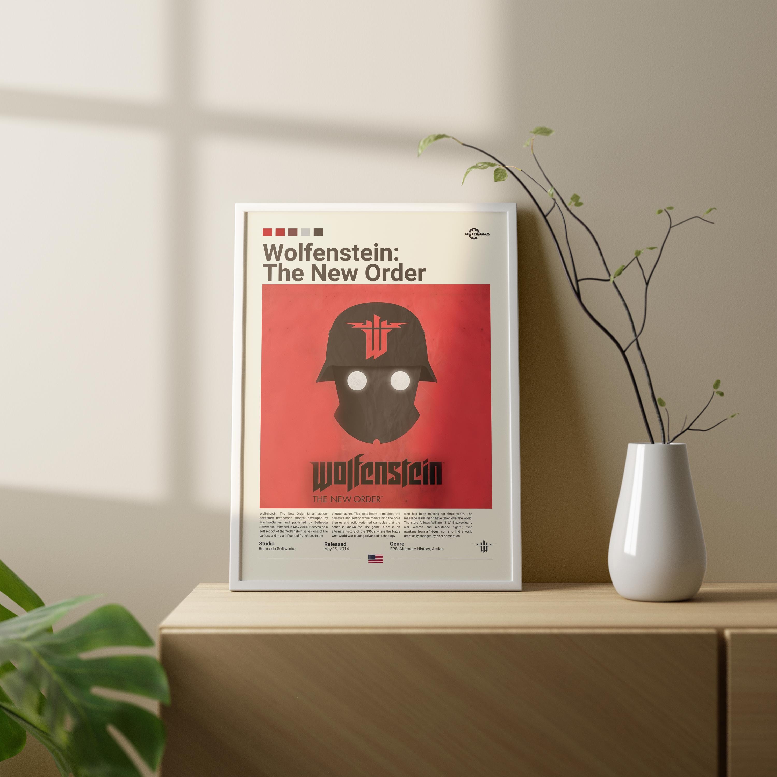 Wolfenstein the New Order Poster, Video Game Poster, Minimalist Game ...