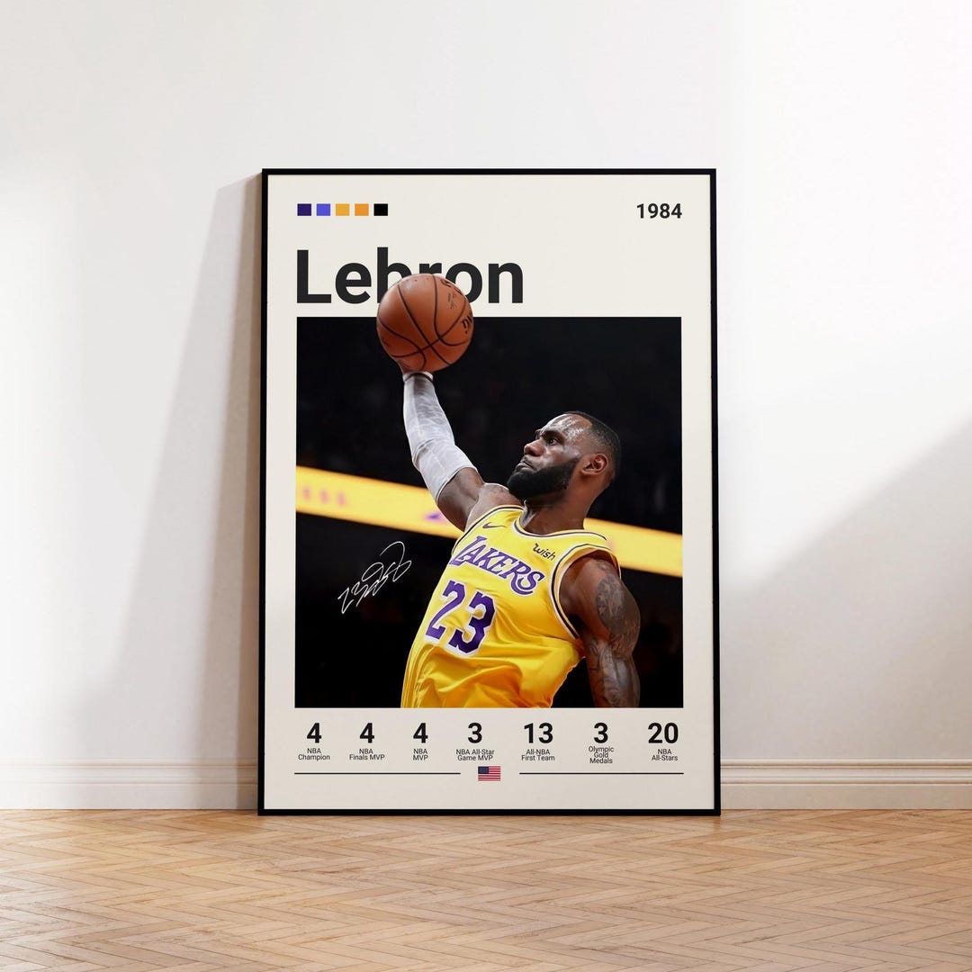 Lebron James Poster, LA Lakers Print, Lebron James Fan Gift, Basketball ...