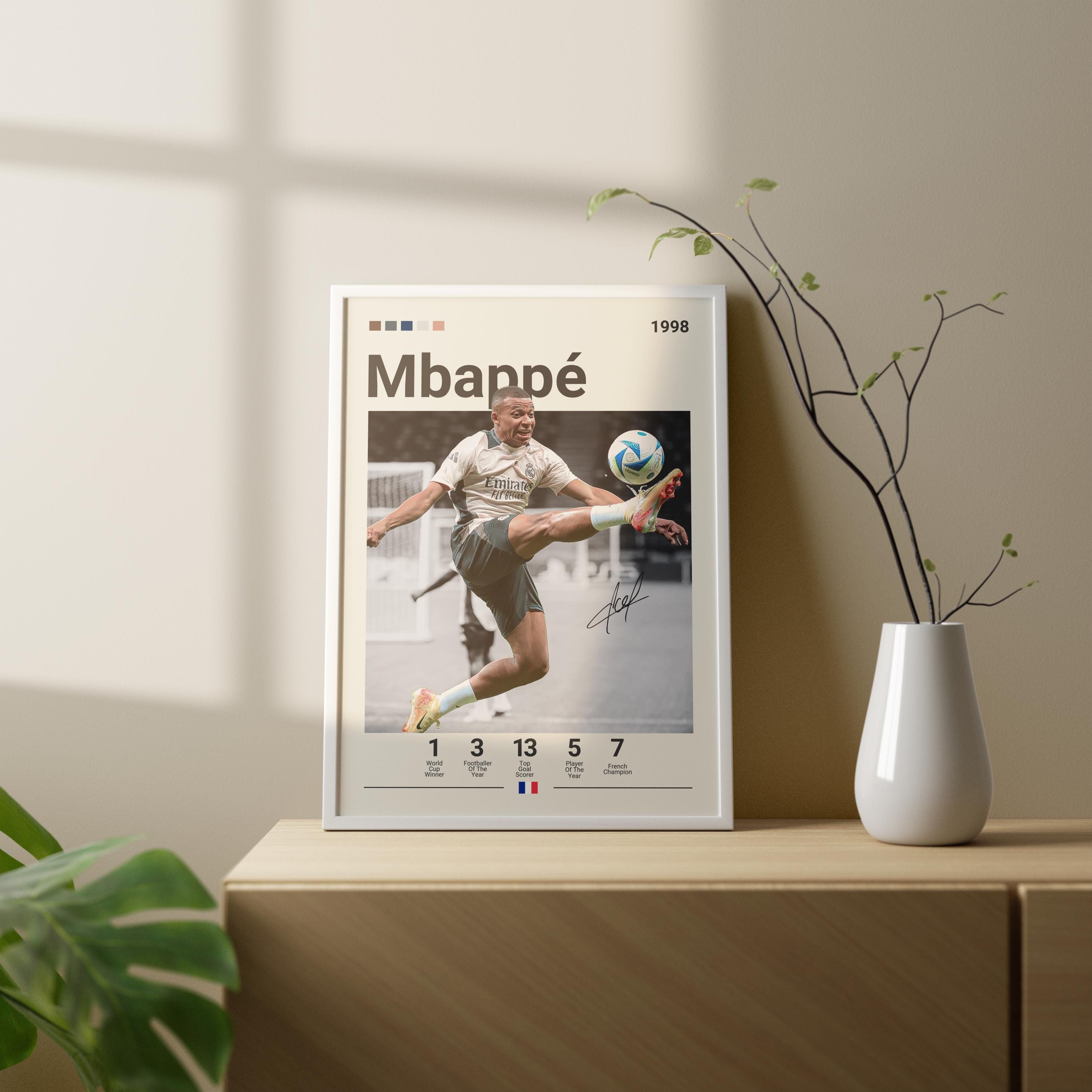 Kylian Mbappe Poster, Real Madrid Print, Mbappe Fan Gift, Soccer Gifts ...