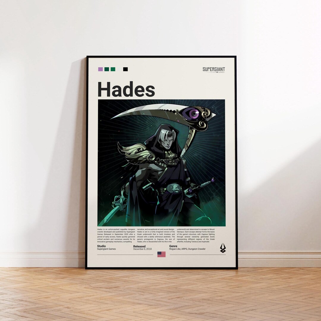 Hades Poster, Video Game Poster, Hades Fan Gift, Gamer Gift, Video Game ...