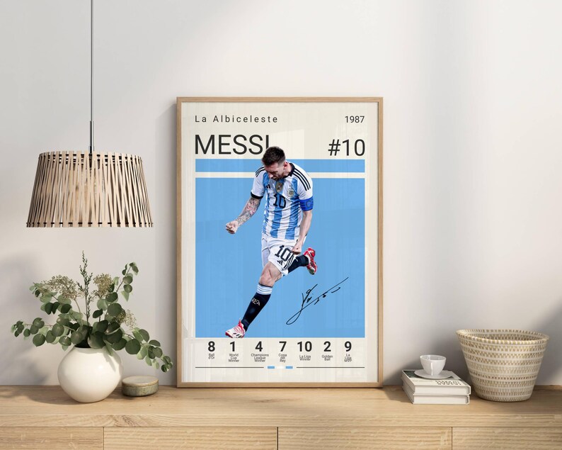 Lionel Messi Poster, Argentina Football Print, Messi Fan Gift, Soccer ...