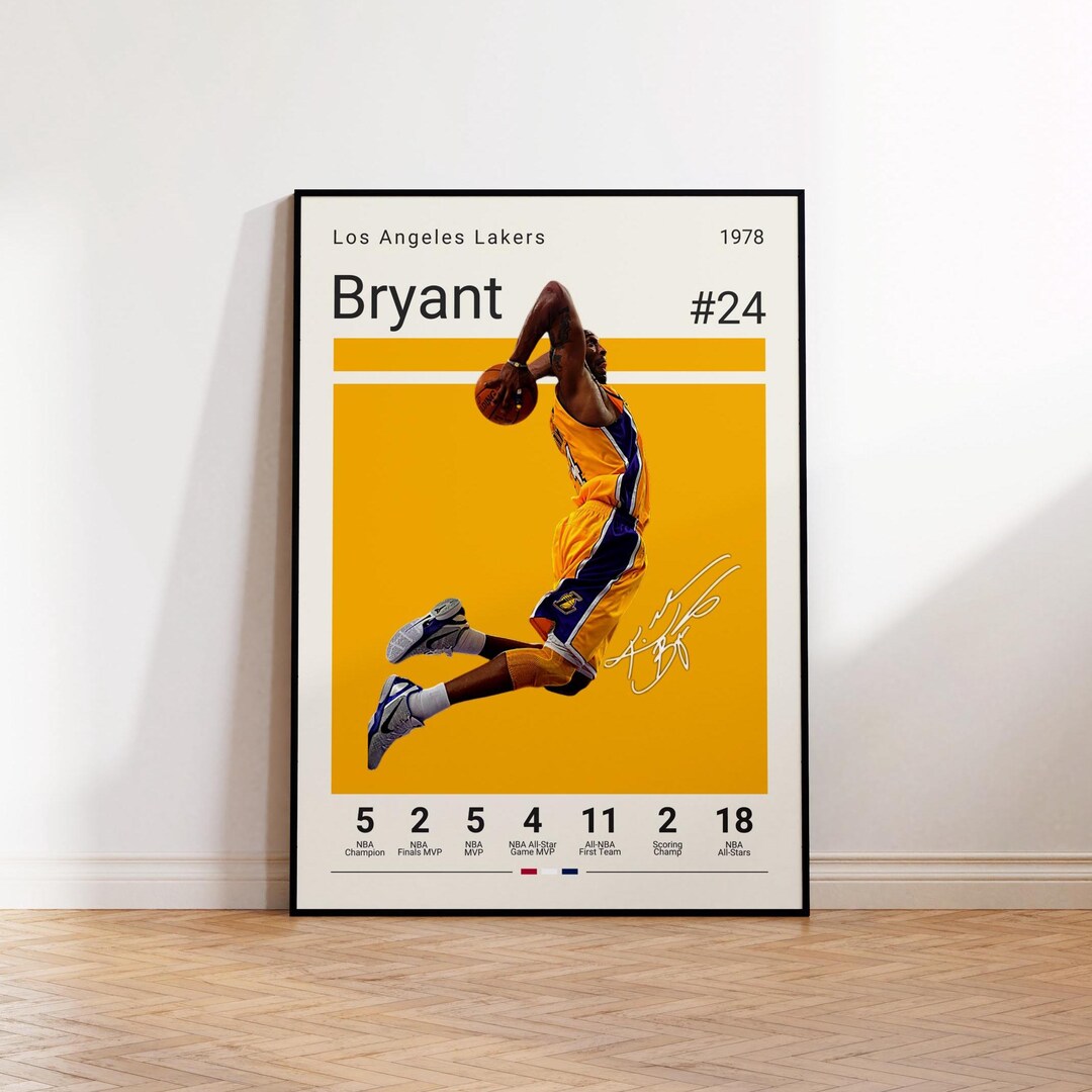 Kobe Bryant Poster, LA Lakers Print, Kobe Fan Gift, Basketball Gifts ...