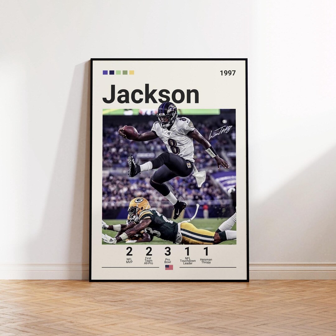 Lamar Jackson Poster, Baltimore Ravens Print, Lamar Fan Gift, NFL Fan ...