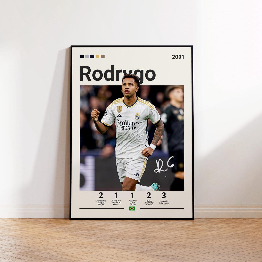 Rodrygo Poster, Real Madrid Print, Rodrygo Fan Gift, Soccer Gifts ...