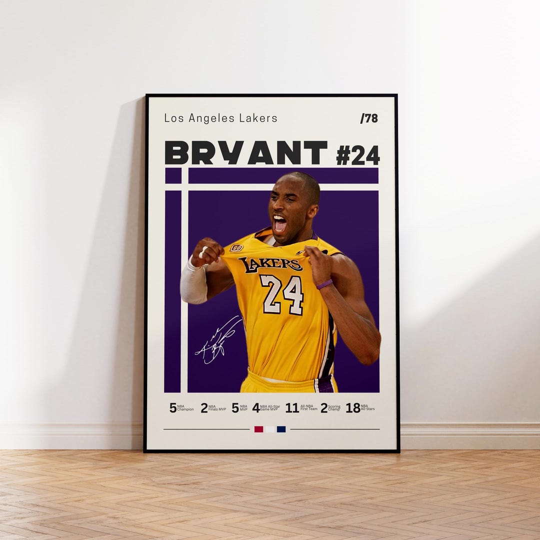 Kobe Bryant Poster, LA Lakers Print, Kobe Fan Gift, Basketball Gifts ...