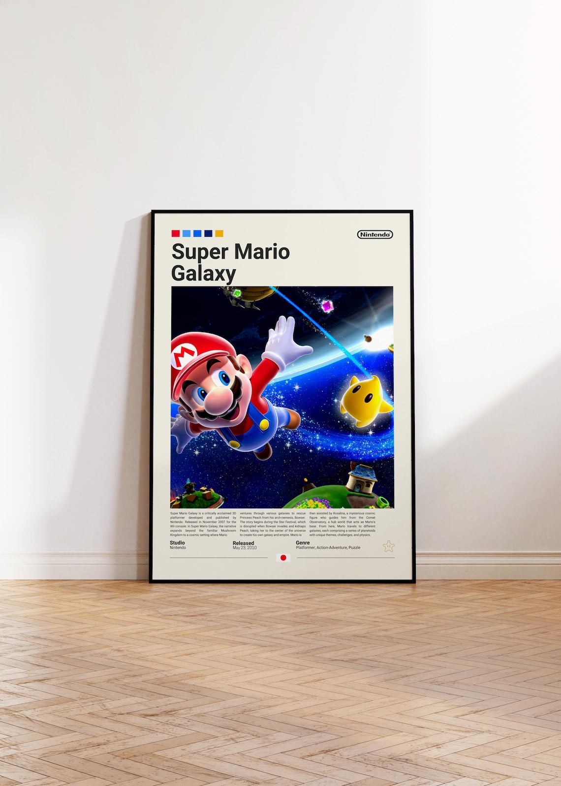Super Mario Galaxy Poster, Mario Poster, Video Game Poster, Minimalist ...