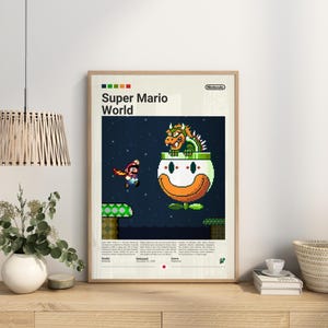 Super Mario World Poster, Mario Poster, Video Game Poster, Minimalist ...