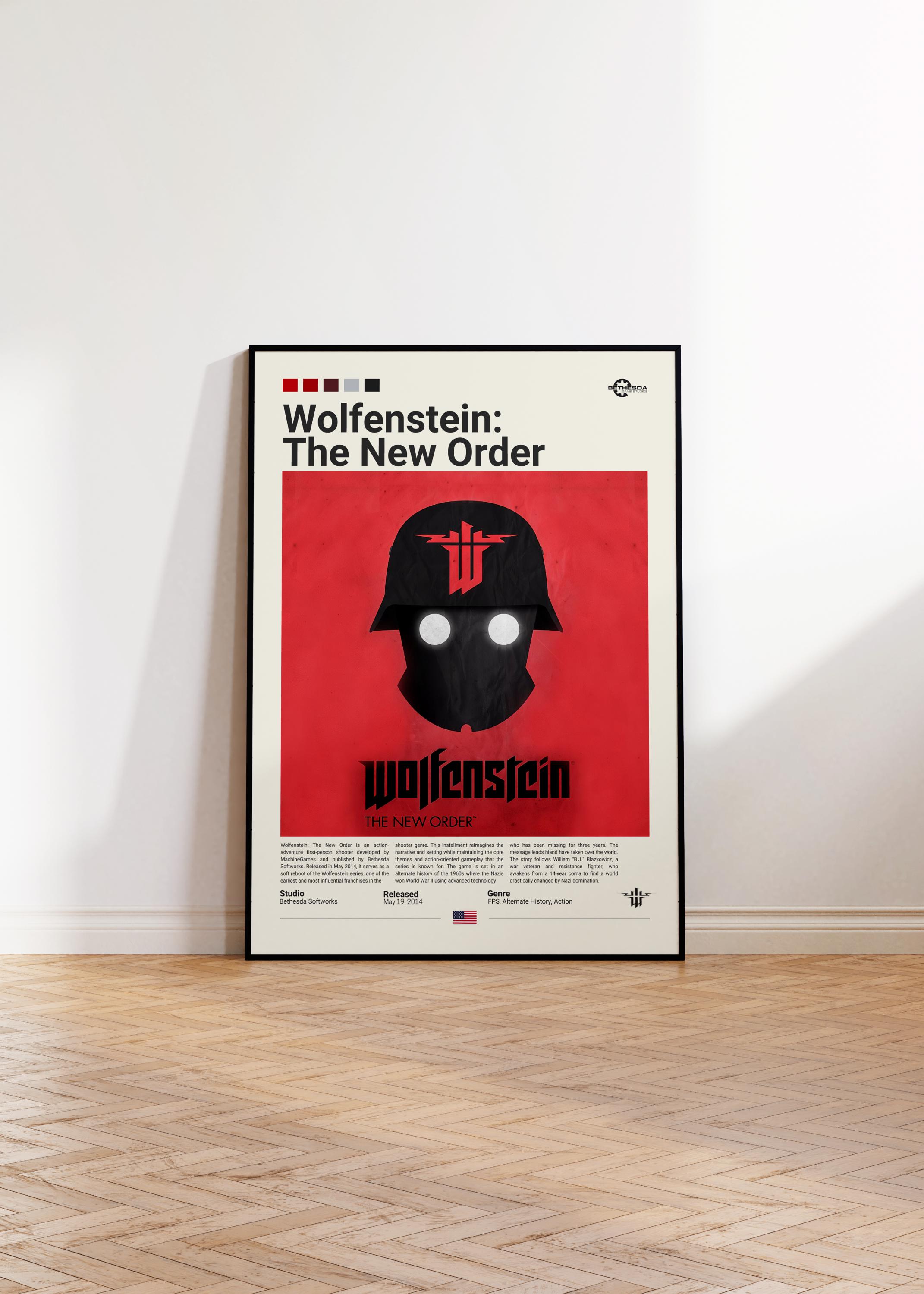 Wolfenstein the New Order Poster, Video Game Poster, Minimalist Game ...