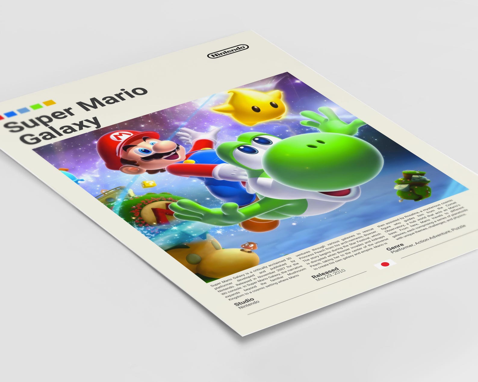 Super Mario Galaxy Poster, Mario Poster, Video Game Poster, Minimalist ...