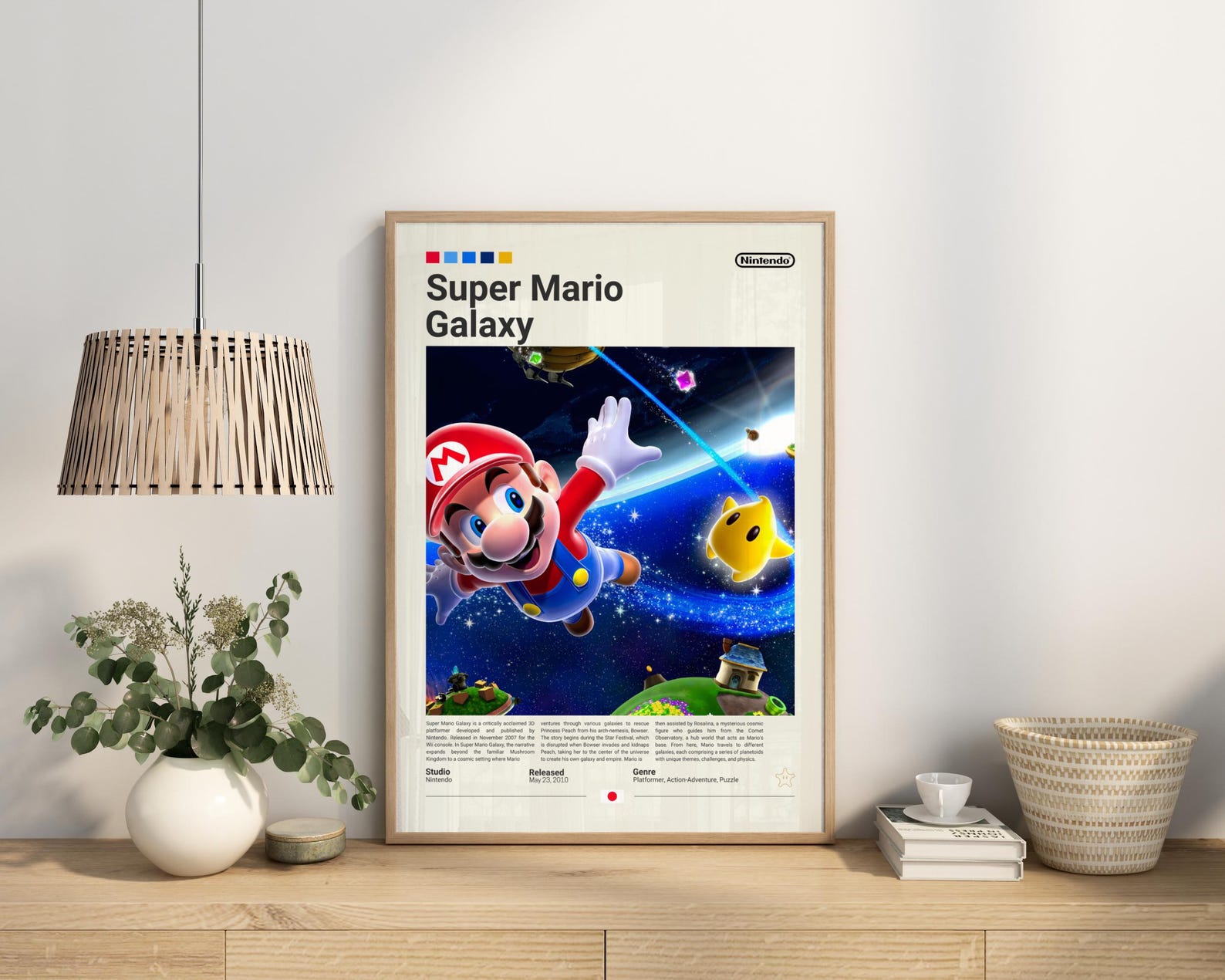 Super Mario Galaxy Poster, Mario Poster, Video Game Poster, Minimalist ...