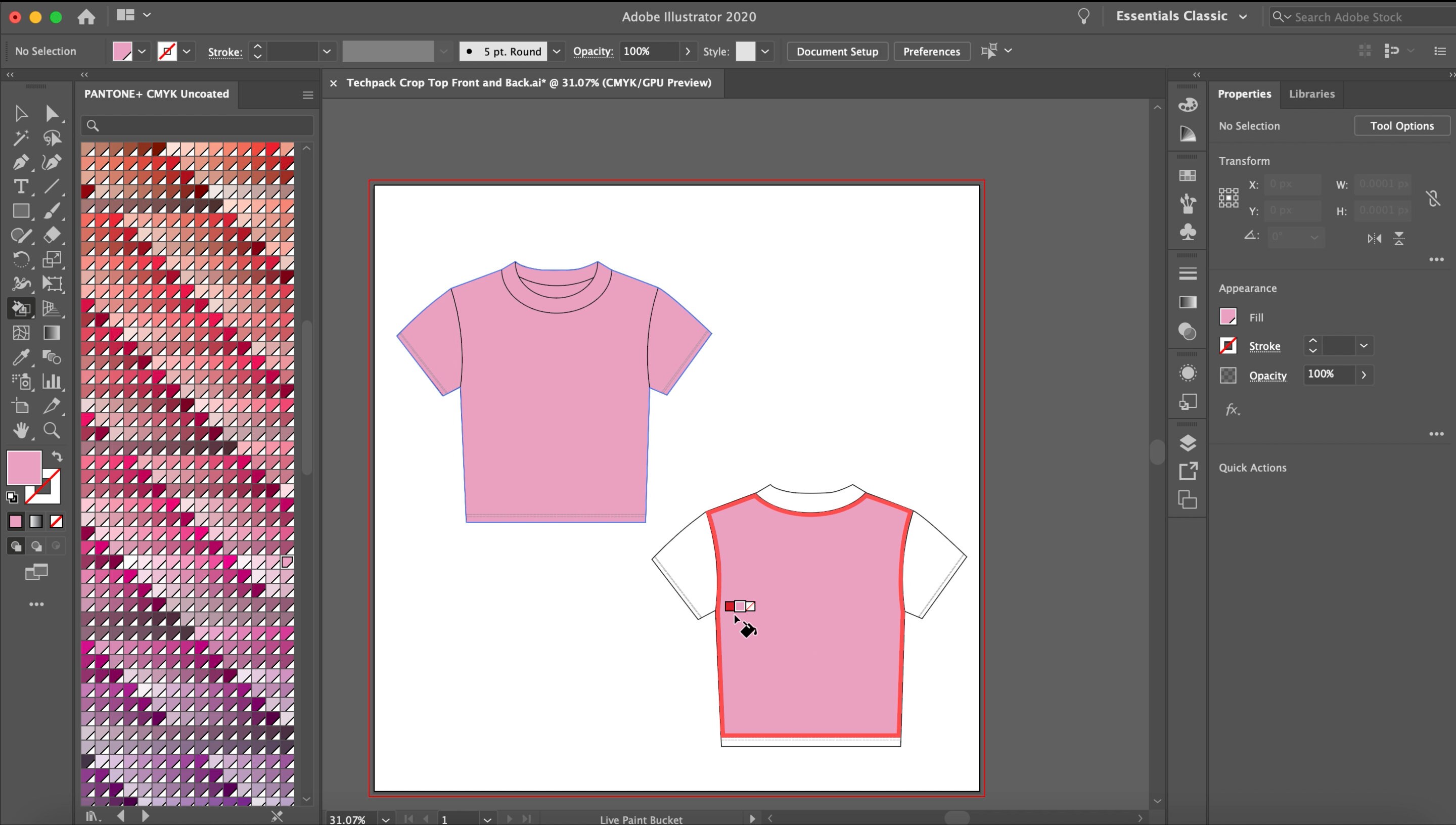 Classic Fitted Crop Top Techpack Mock-up Sample Downloadable File ...