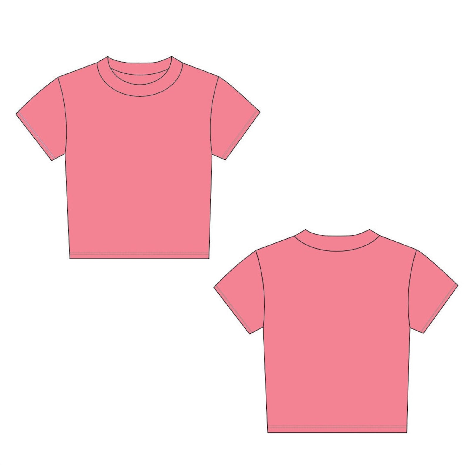 Classic Fitted Crop Top Techpack Mock-up Sample Downloadable File ...
