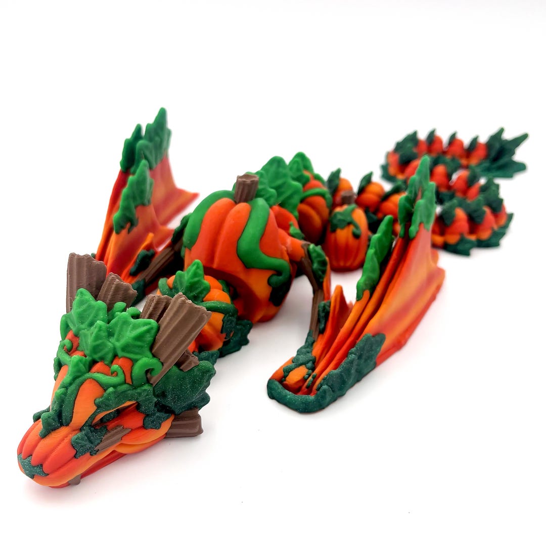 Vibrant Bamboo Dragon 3D Printed Articulated Fidget Toy With Unique ...
