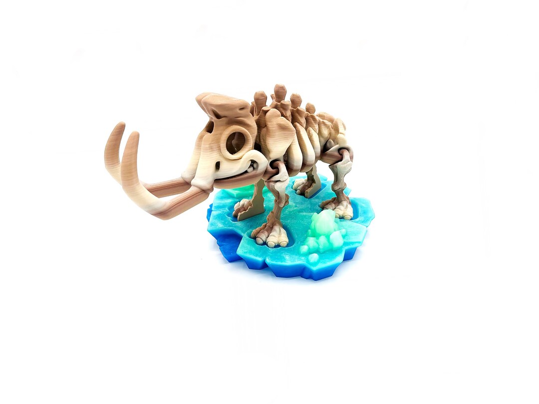 Eco-friendly 3D Printed Articulated Mammoth Skeleton Toy - Fun Fidget ...