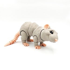 Customizable 3D Printed Articulated Rat Toy - Eco-friendly Fidget Desk ...