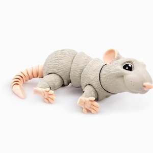Customizable 3D Printed Articulated Rat Toy - Eco-friendly Fidget Desk ...
