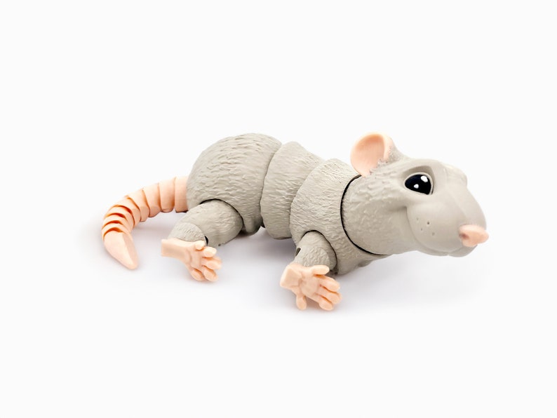 Customizable 3D Printed Articulated Rat Toy - Eco-friendly Fidget Desk ...