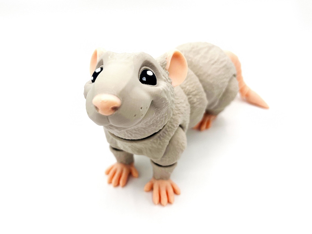 Customizable 3D Printed Articulated Rat Toy - Eco-friendly Fidget Desk ...