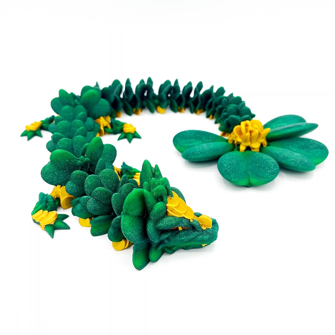 Clover Dragon Saint Patrick's Day Dragon, Articulated Dragon Fidget Toy ...
