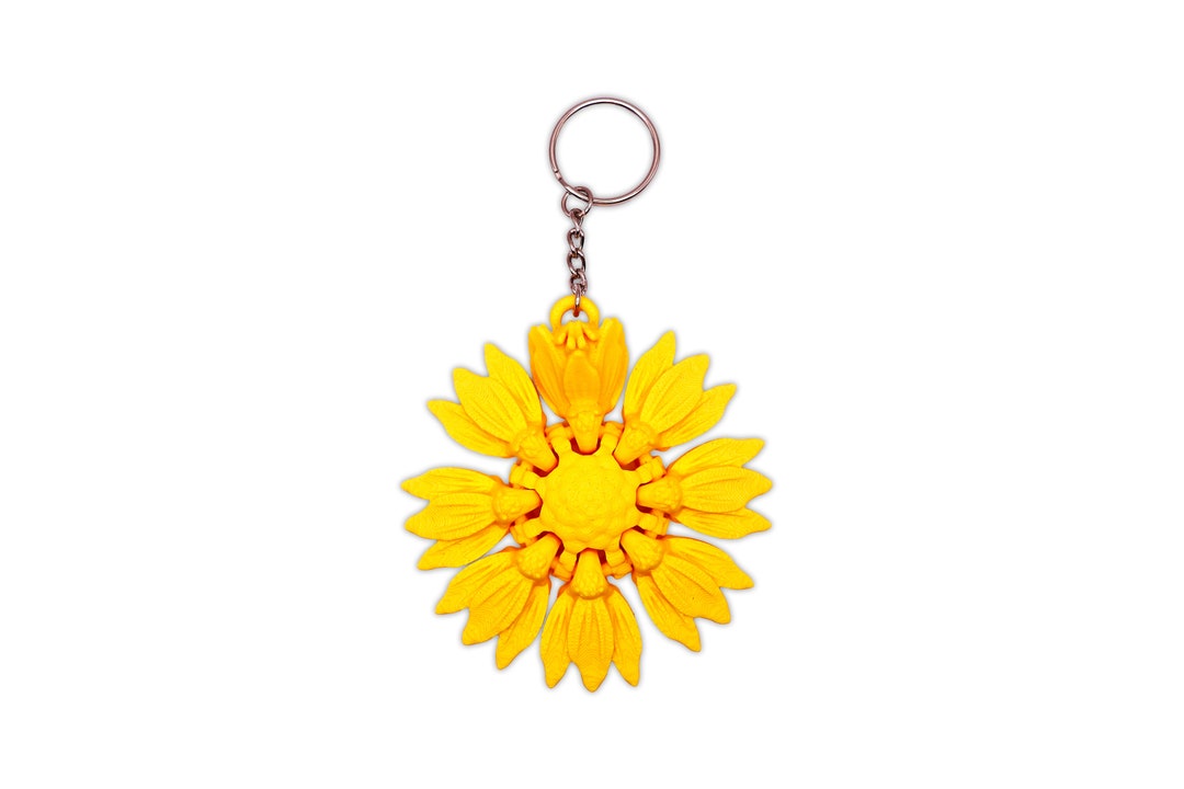 Articulated Sunflower Keychain 3D Printed Sunflower - Etsy