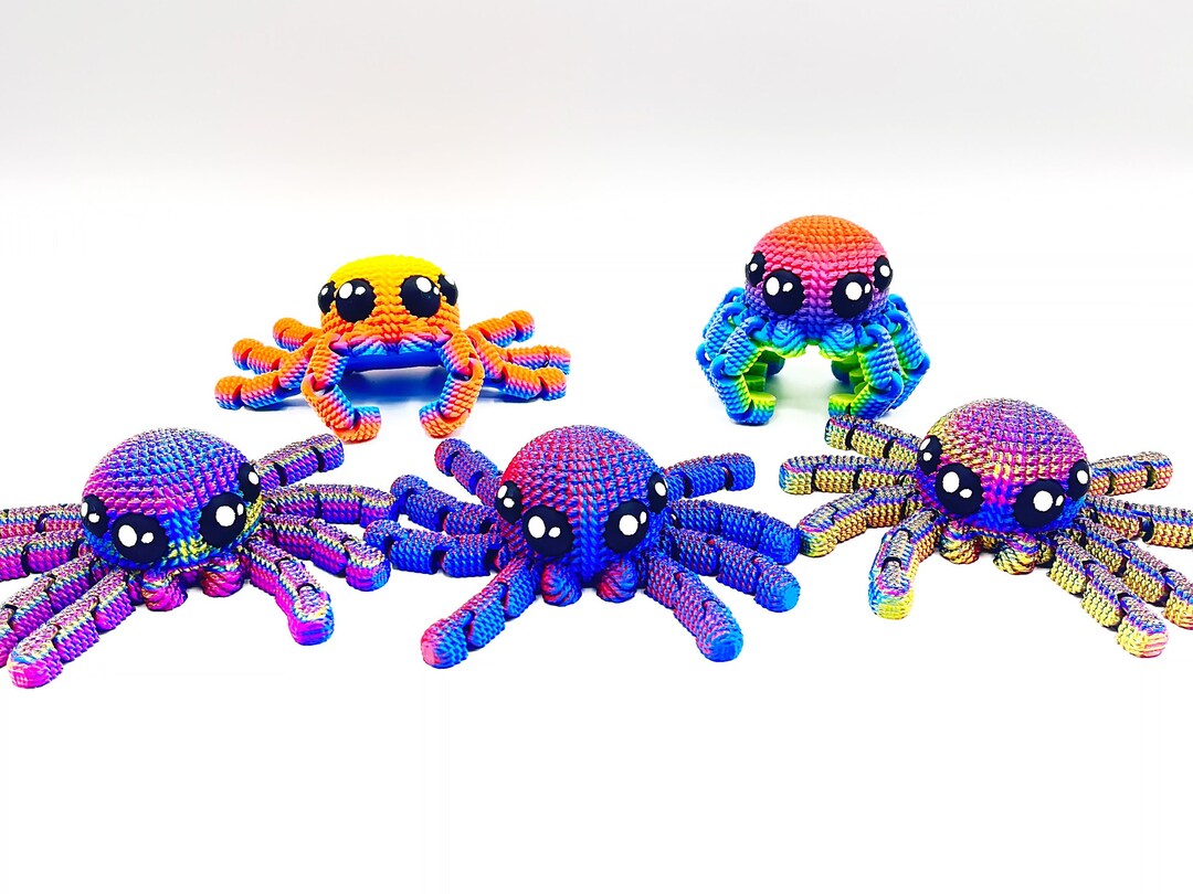 3D Printed Articulated Spider Fidget Toy With Beautiful Colors - Etsy