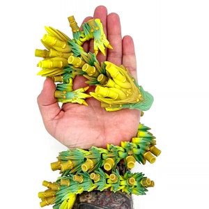 Vibrant Bamboo Dragon 3D Printed Articulated Fidget Toy With Unique ...