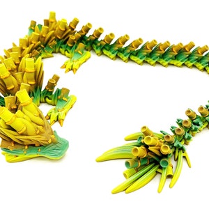 Vibrant Bamboo Dragon 3D Printed Articulated Fidget Toy With Unique ...