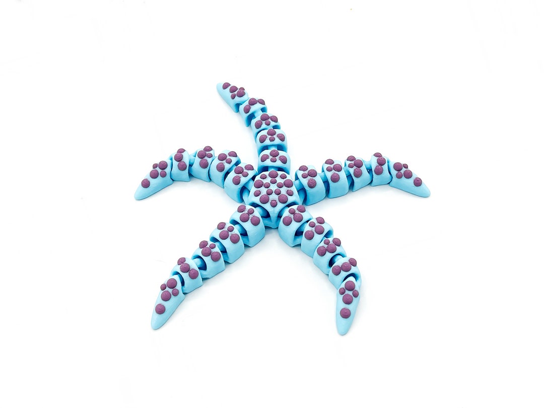 Articulated 3D Printed Starfish Fidget Toy in Various Colors for Desk ...
