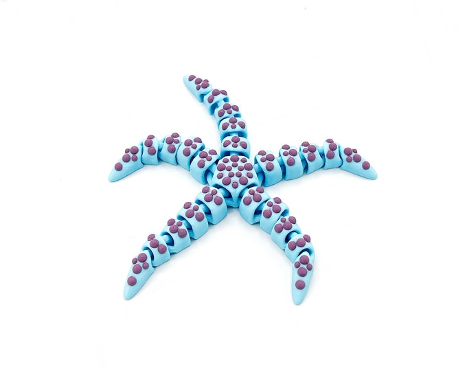 Articulated 3D Printed Starfish Fidget Toy in Various Colors for Desk ...