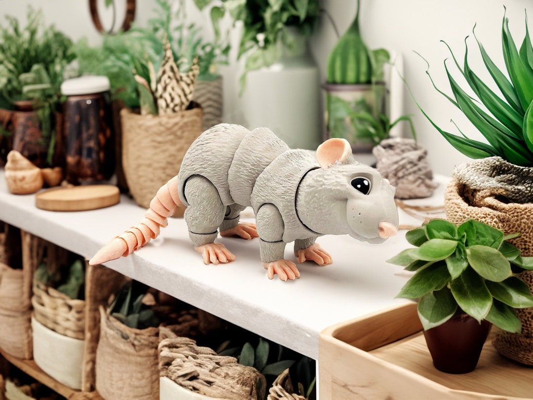Rat Fidget Toy 3D Printed Articulated Desk Toy Eco-friendly Rat Gift ...