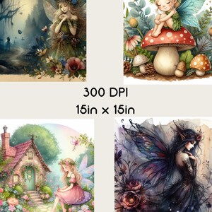 Whimsical Fairycore Printable Clipart Set Enchanting 12x12 Inches ...