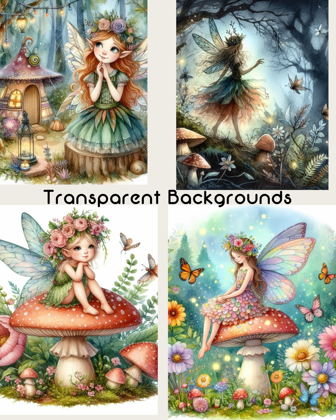 Whimsical Fairycore Printable Clipart Set 2 - Enchanting 12x12 Inches ...
