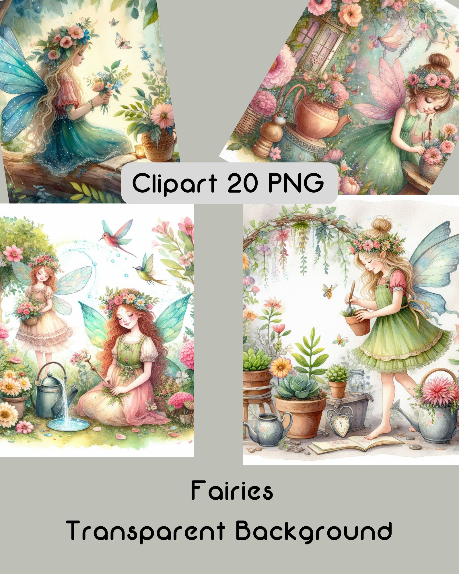 Whimsical Fairycore Printable Clipart Set 2 - Enchanting 12x12 Inches ...