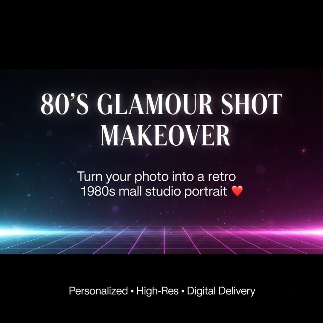 80s Glamour Shot Photo Edit | Retro Portrait Makeover (digital Download ...